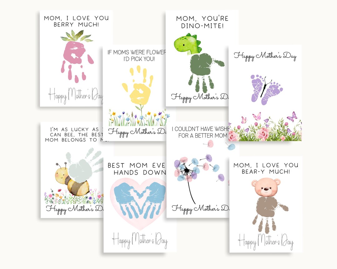 Mom Mother's Day Handprint Art Craft, Printable Mothers Day Card From ...