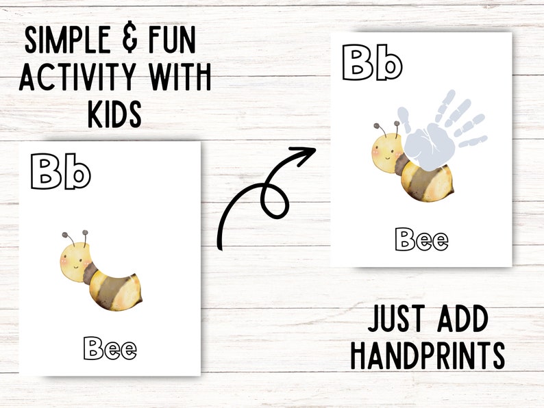 Alphabet Handprint Book Kids Handprint Art Printable ABC - Etsy