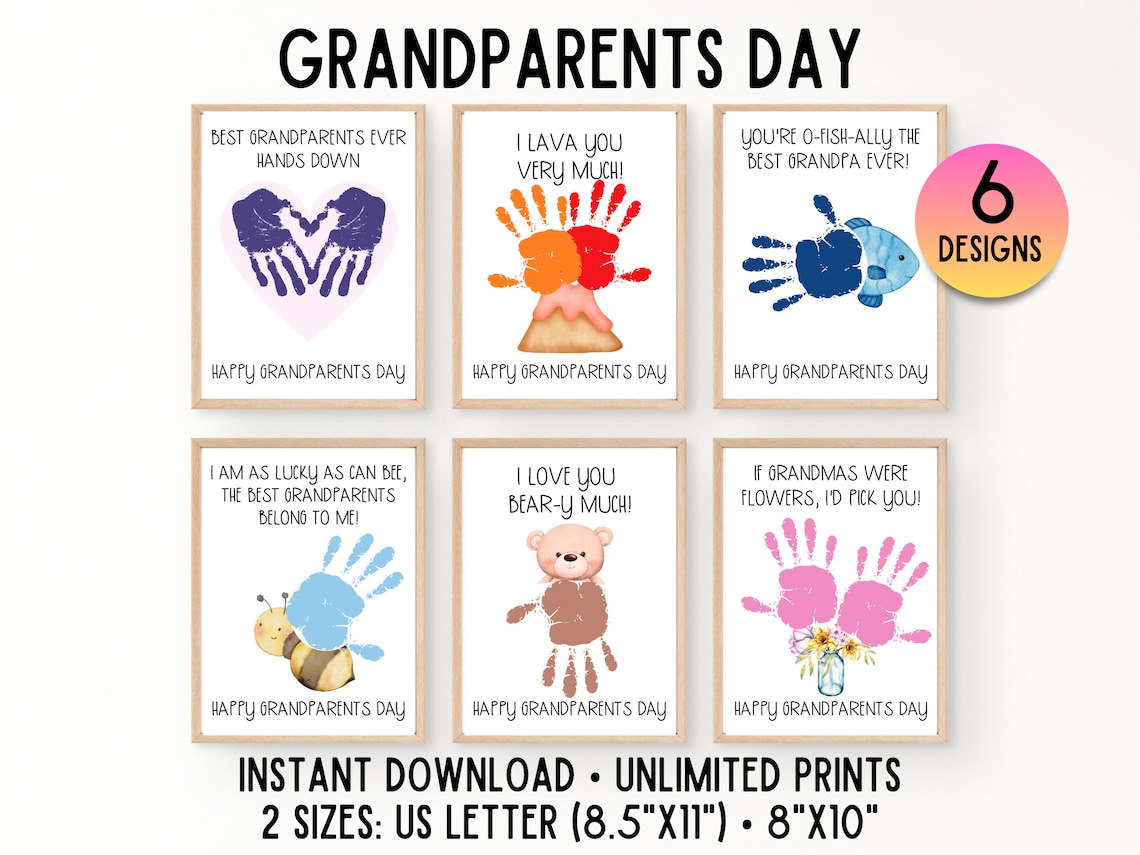 Grandparents Day Handprint Craft Bundle Grandparents Gift - Etsy