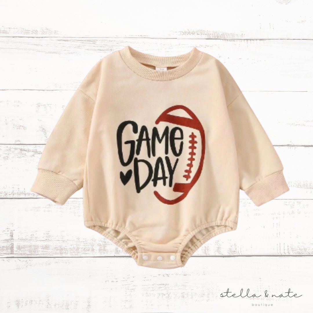 Baby Football Game Day Outfit, Fall Baby Outfit Romper, Baby Football ...