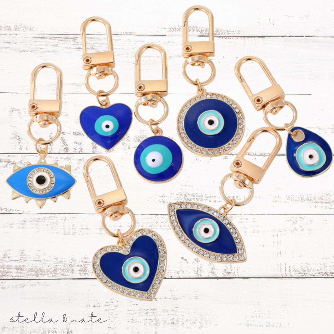Evil Eye Keychain Evil Eye Key Fob Evil Eye Bag Charm Evil - Etsy