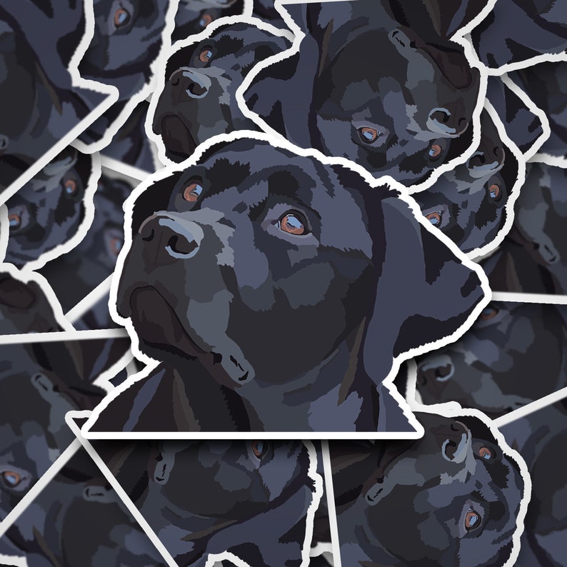 Black Labrador Dog Sticker Die Cut Vinyl Water Bottle - Etsy