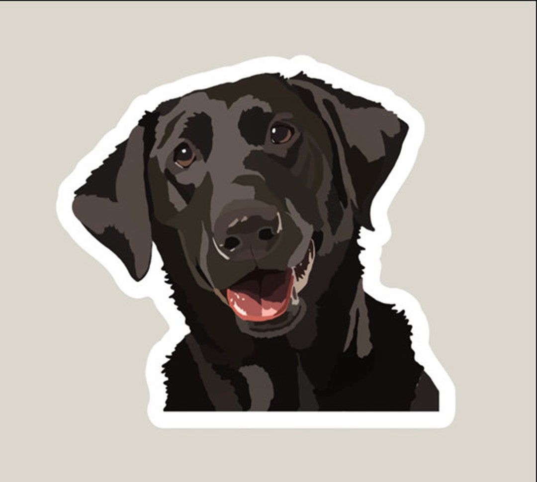 Black Labrador Dog Sticker Die Cut Vinyl Water Bottle - Etsy