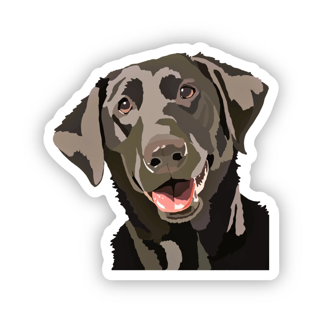 Black Labrador Dog Sticker, Die Cut Vinyl, Water Bottle, Laptop, Phone ...