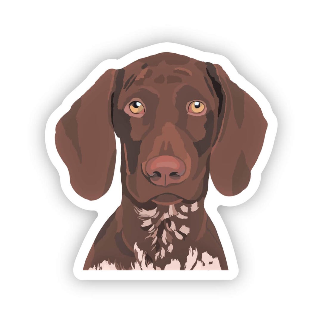 Brown GSP German Shorthaired Pointer Dog Sticker, Die Cut Vinyl Water ...