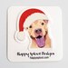 Pit Bull Terrier Santa Card, Pit Bull Christmas Card, Tan Pit Bull Dog ...