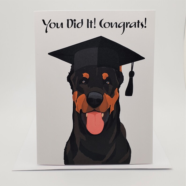 Doberman Pinscher Congrats on Graduation Card Doberman Dog - Etsy