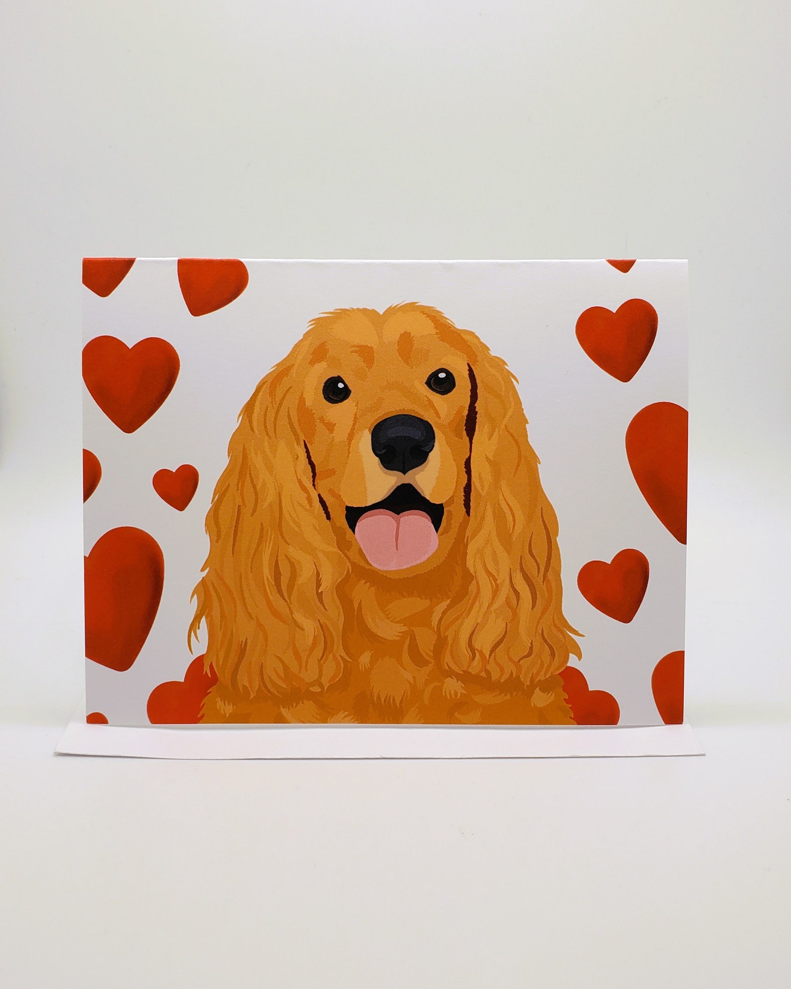Cocker Spaniel Love Valentine Anniversary Card, Golden Cocker Spaniel ...