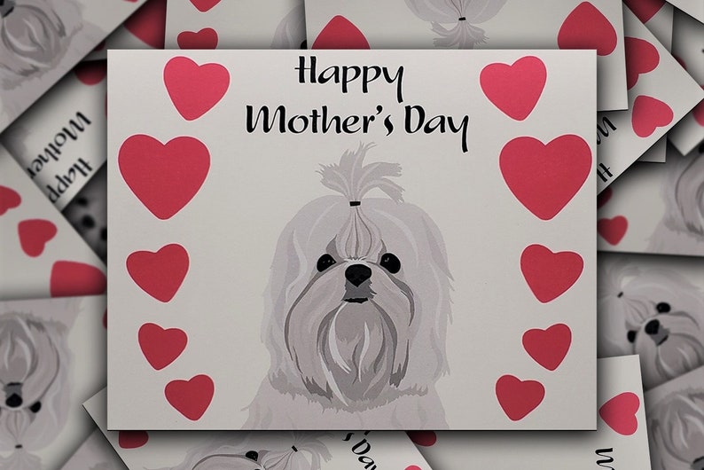 Maltese Mother's Day Card Single Card White Maltese Dog - Etsy