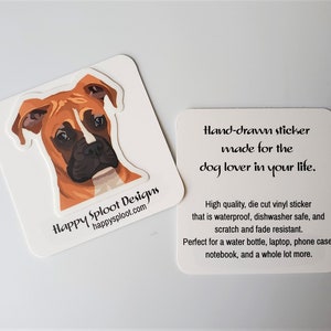 Boxer Dog Sticker, Die Cut Vinyl, Water Bottle, Laptop, Phone Case ...