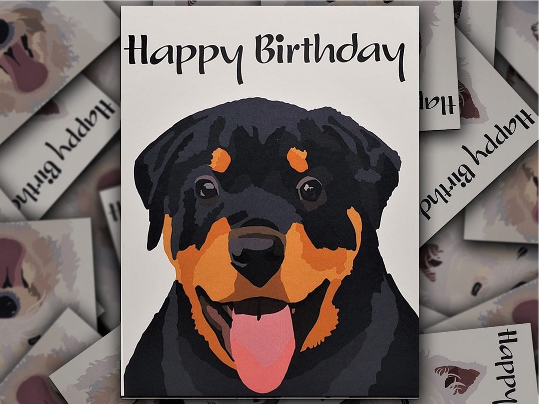 Rottweiler Birthday Card Rottweiler Dog Gift Card Rottie - Etsy