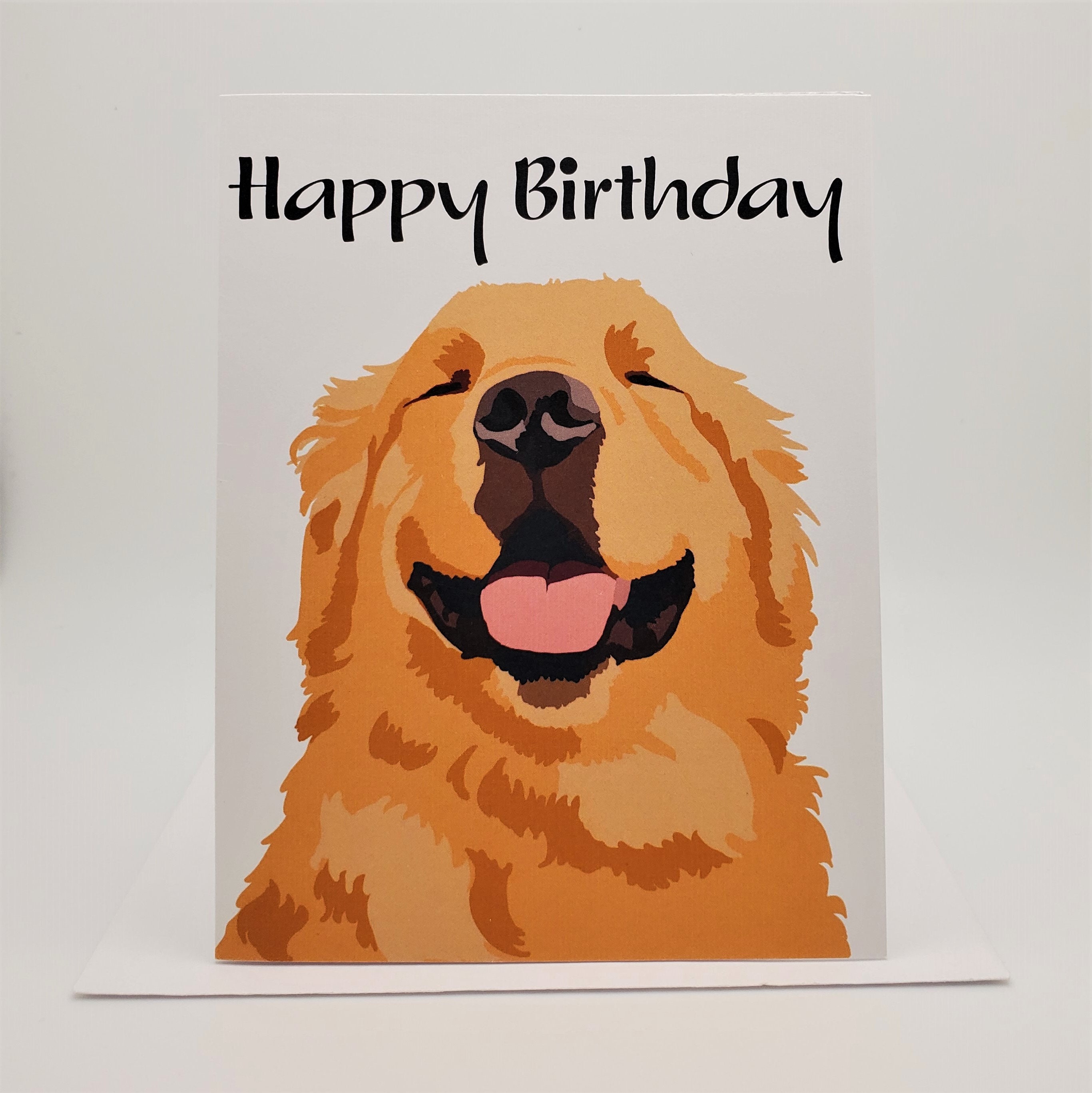 Golden Retriever Birthday Card, Single Card, Golden Retriever Dog ...