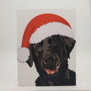Black Labrador Santa Card, Black Labrador Retriever Christmas Card ...