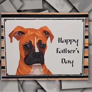 Boxer Father's Day Card, Tan and Black Boxer Dad Dog Gift Card, Puppy ...