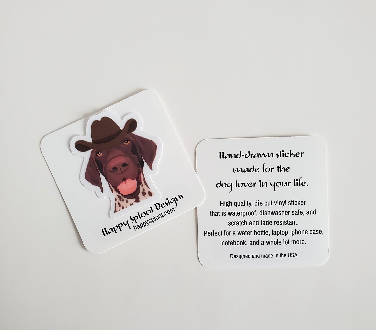 Cowboy Cowgirl Brown GSP German Shorthaired Pointer Dog Sticker, Die ...