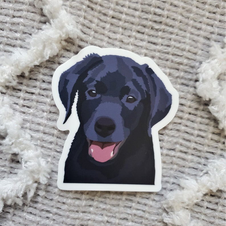 Black Labrador Retriever Dog Sticker, Die Cut Vinyl, Water Bottle ...