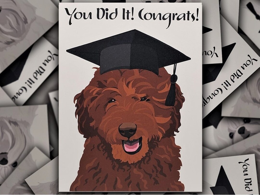 Goldendoodle Congrats on Graduation Card Chocolate - Etsy