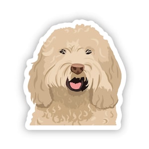 Labradoodle Dog Sticker, Die Cut Vinyl, Water Bottle, Laptop, Phone ...