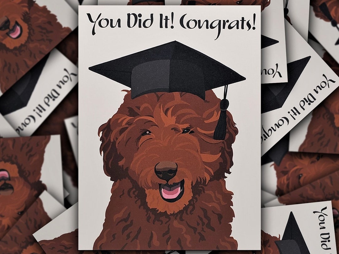 Goldendoodle Congrats on Graduation Card Chocolate - Etsy