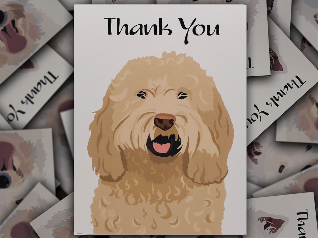 Labradoodle Thank You Card Cream Labradoodle Dog Gift Card - Etsy