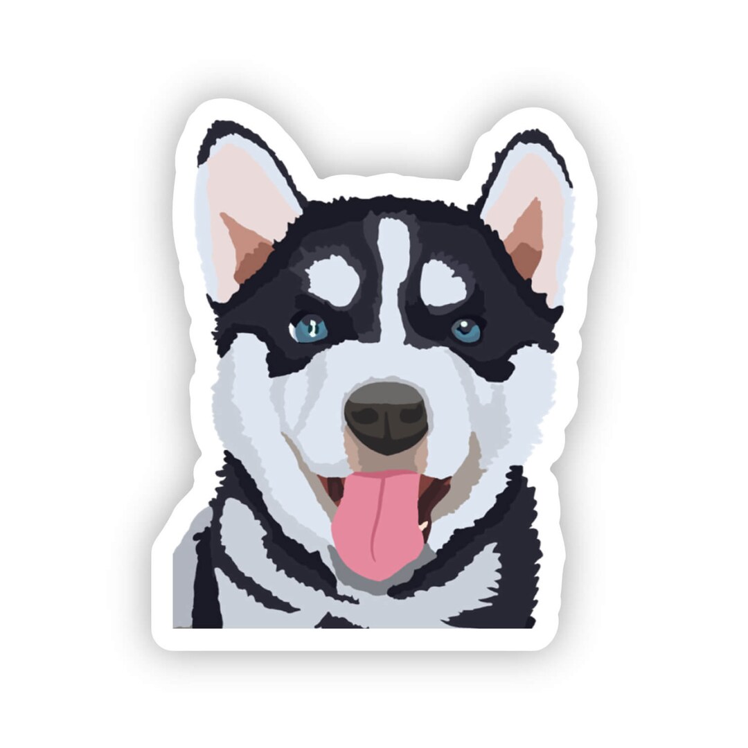 Siberian Husky Dog Sticker, Die Cut Vinyl, Water Bottle, Laptop, Phone ...