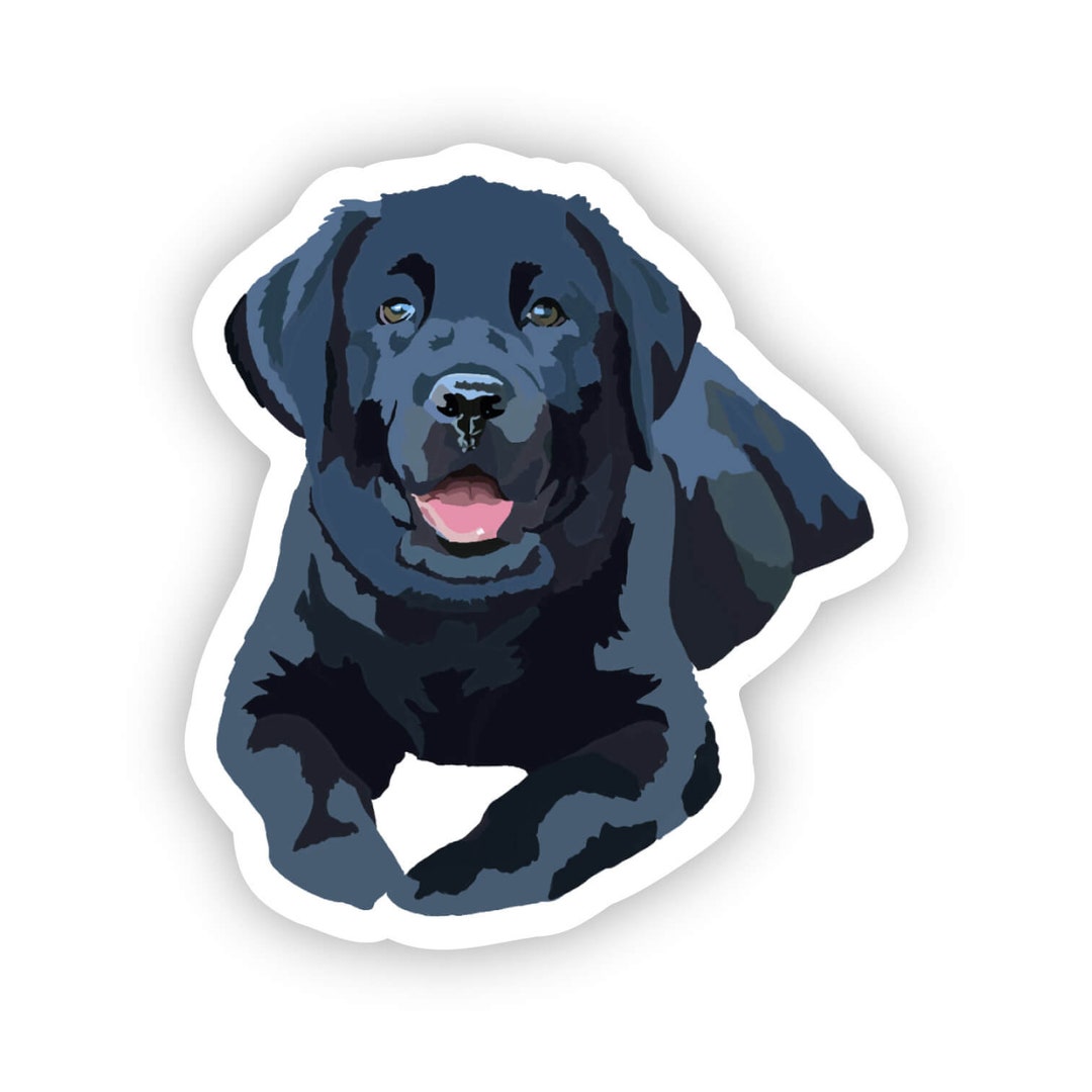 Black Labrador Dog Sticker Die Cut Vinyl Water Bottle - Etsy