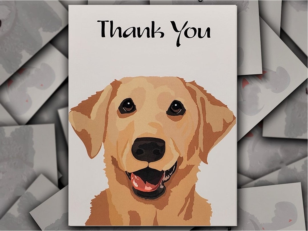 Yellow Labrador Thank You Card, Yellow Labrador Retriever Dog Thank You ...
