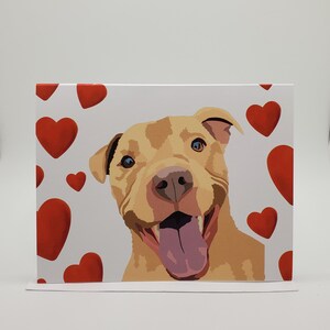 Pit Bull Terrier Love Valentine Anniversary Card, Tan Pit Bull Dog Gift ...