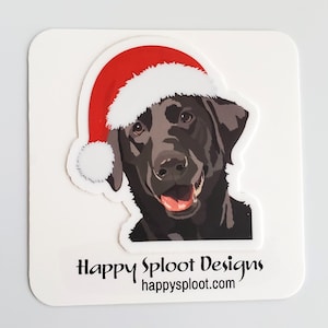 Black Labrador Santa Card, Black Labrador Retriever Christmas Card ...