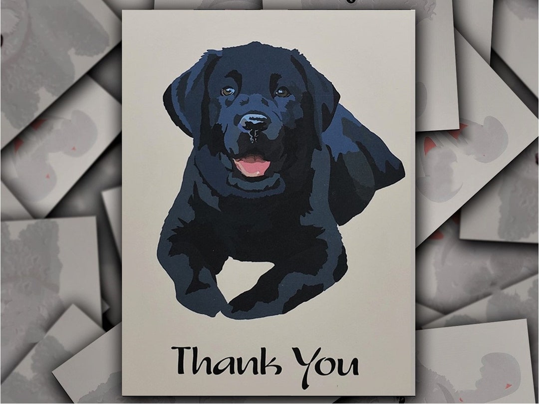Black Labrador Retriever Thank You Card, Single Card, Black Labrador ...