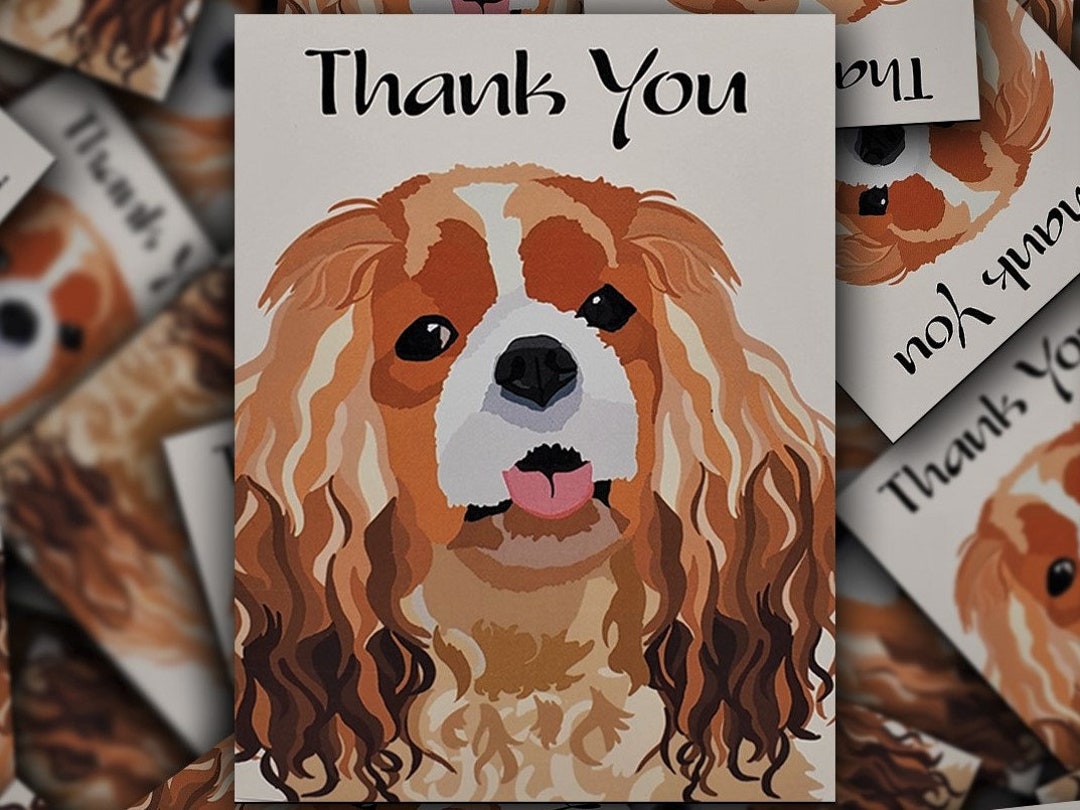 Cavalier King Spaniel Thank You Card Single Card Cavalier - Etsy