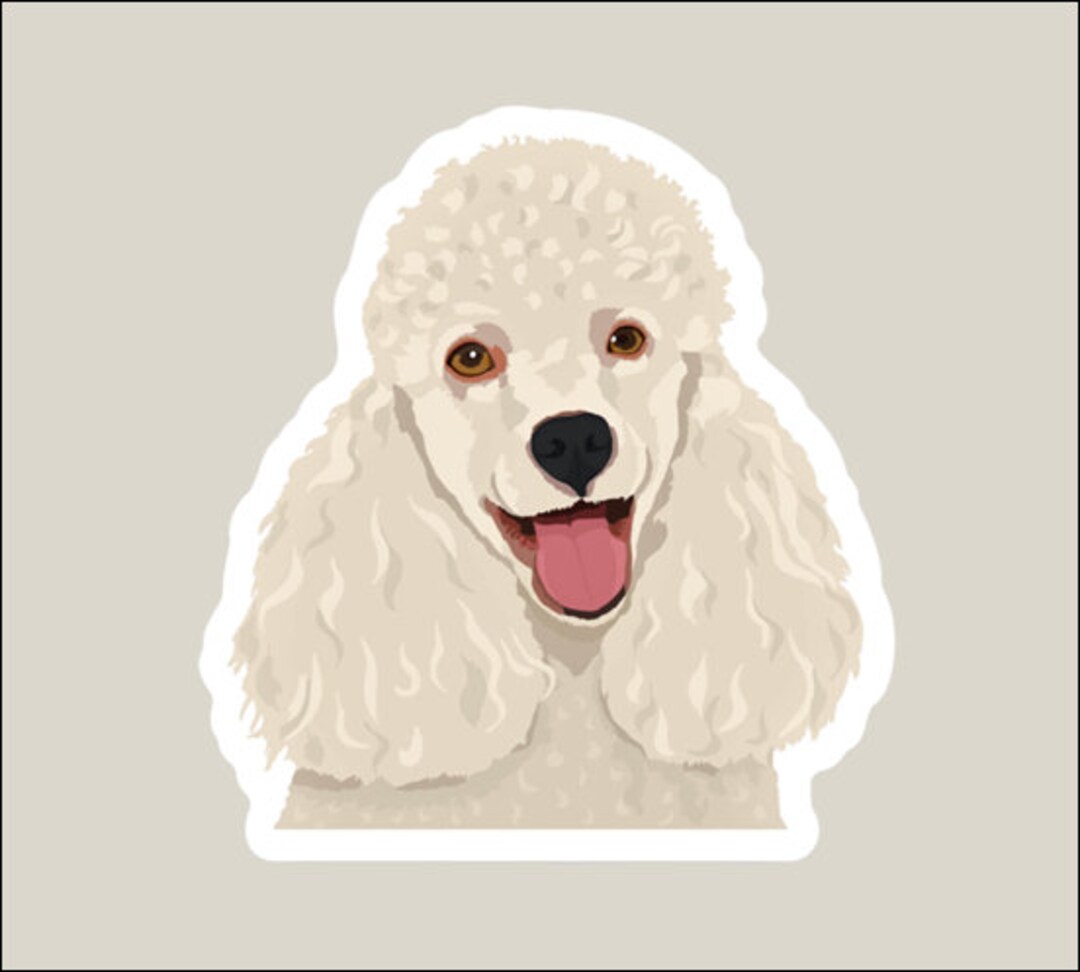 White Poodle Dog Sticker Die Cut Vinyl Water Bottle Laptop - Etsy