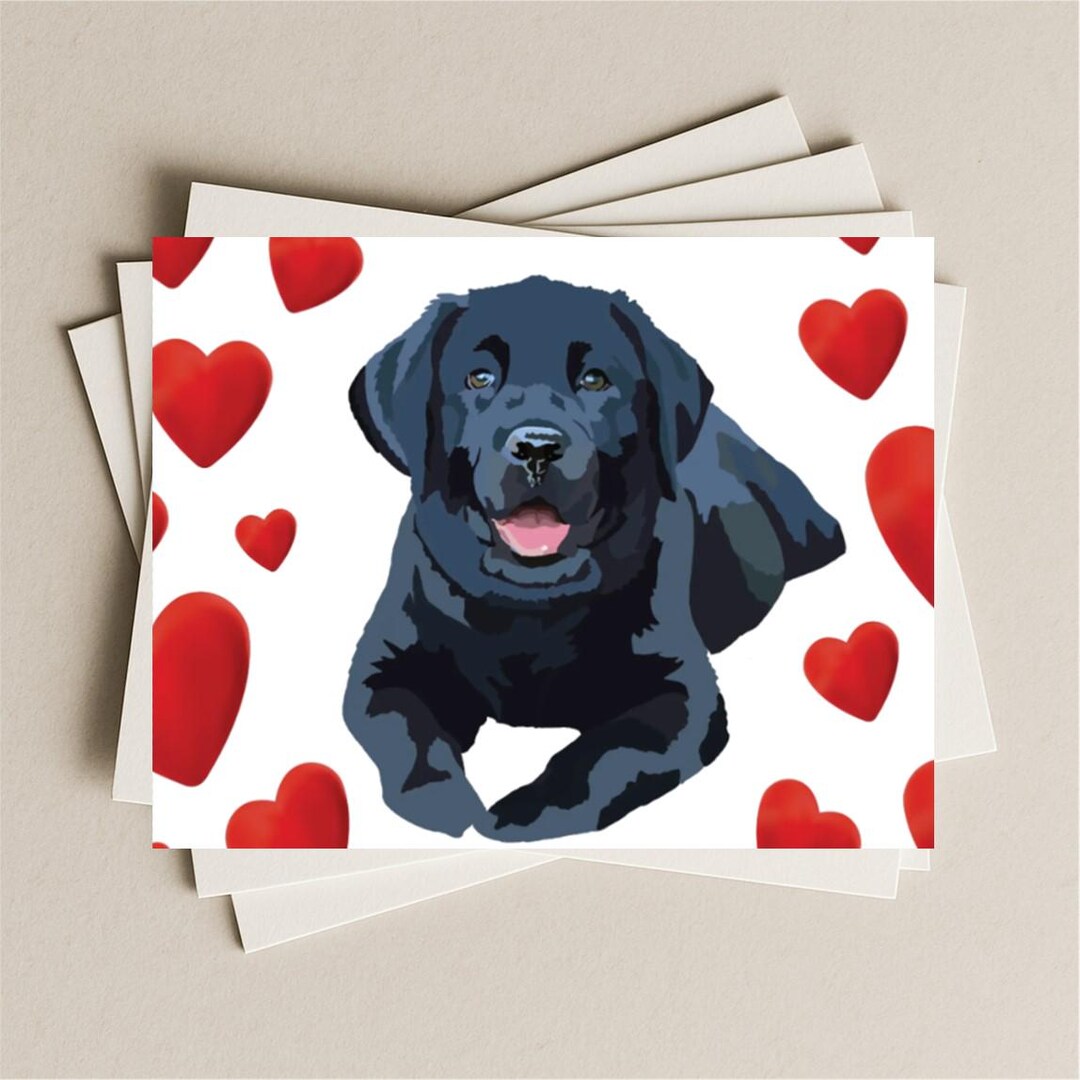 Black Labrador Love Valentine Anniversary Card, Black Labrador ...