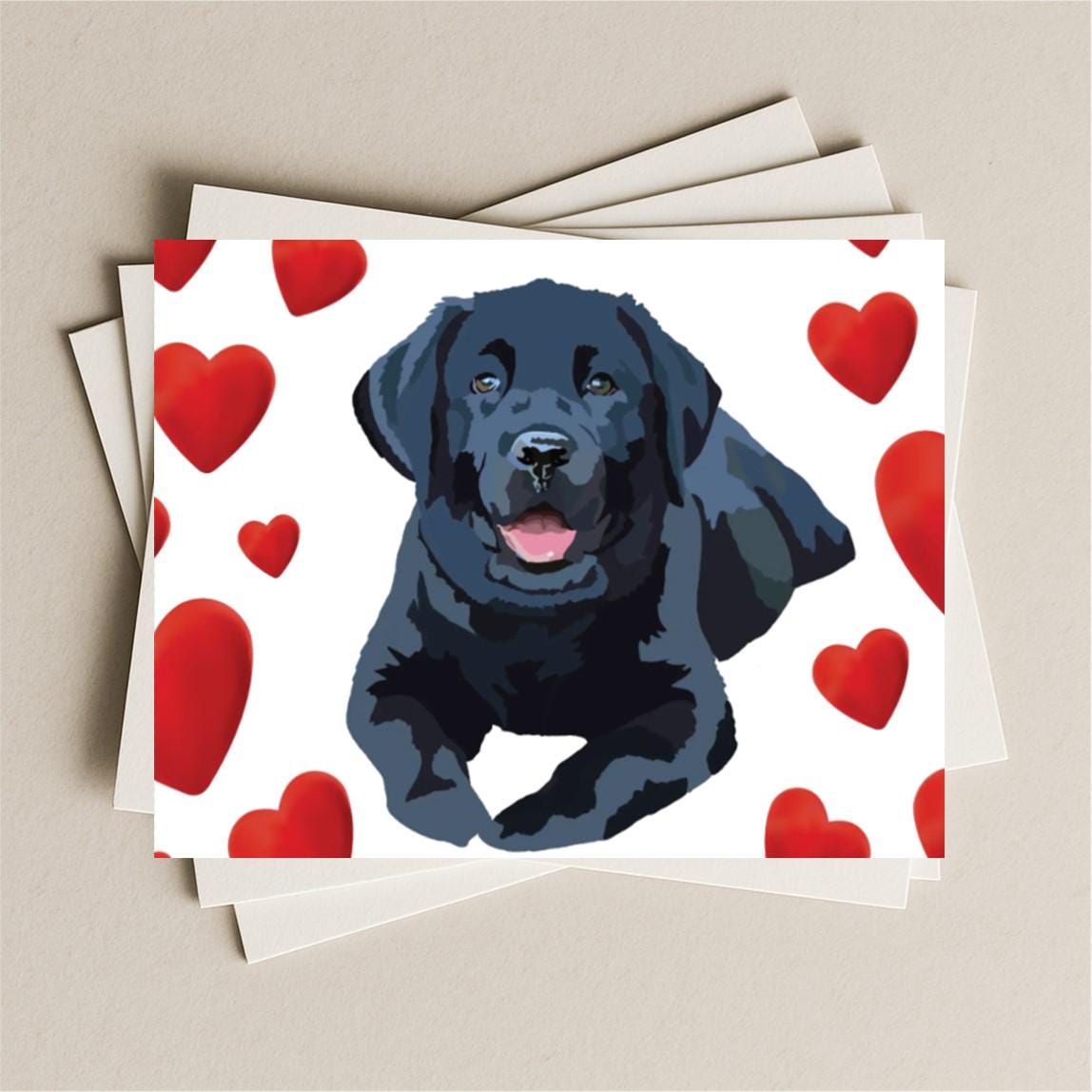 Black Labrador Love Valentine Anniversary Card, Black Labrador ...