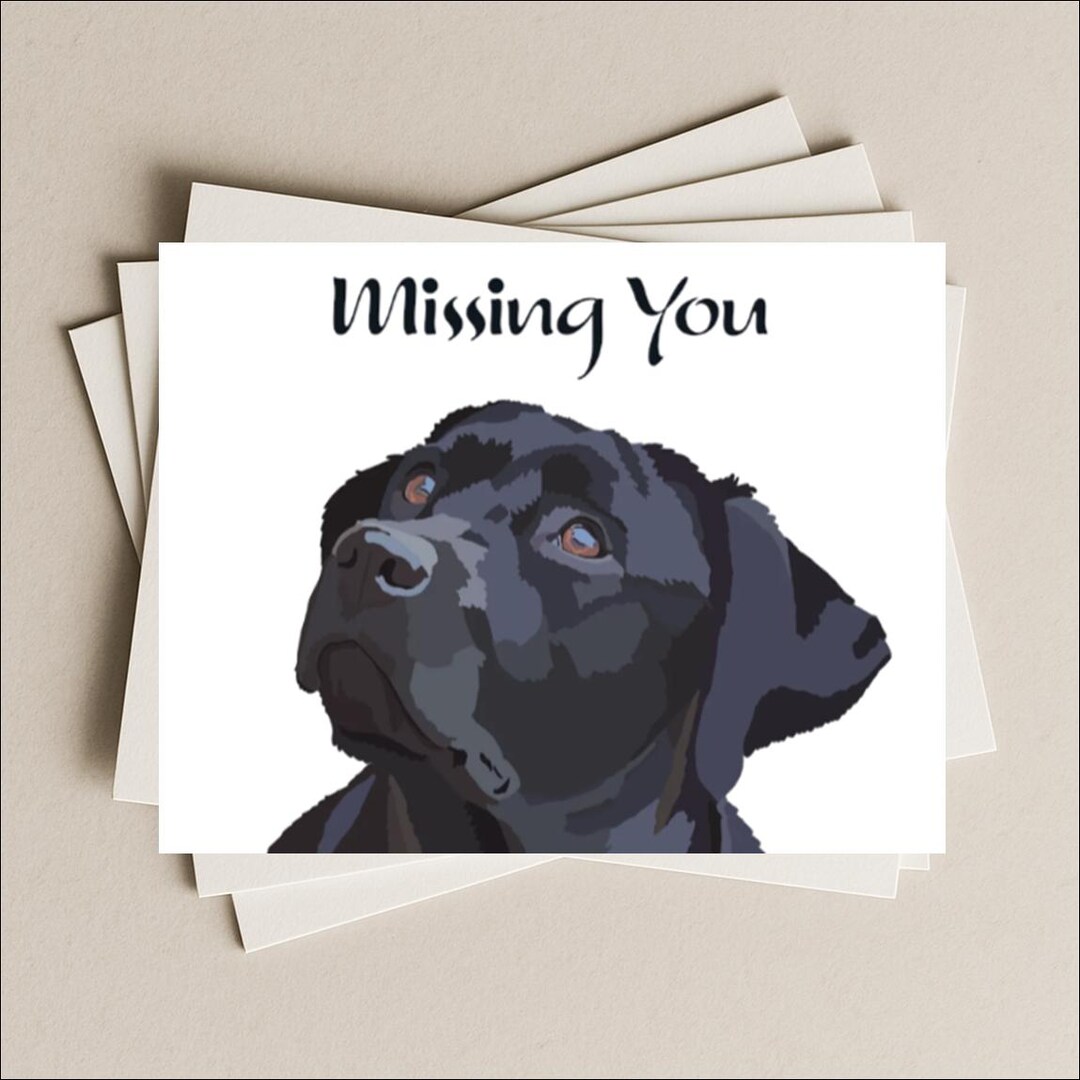 Black Labrador Missing You Card, Black Lab Dog Miss You Gift Card ...