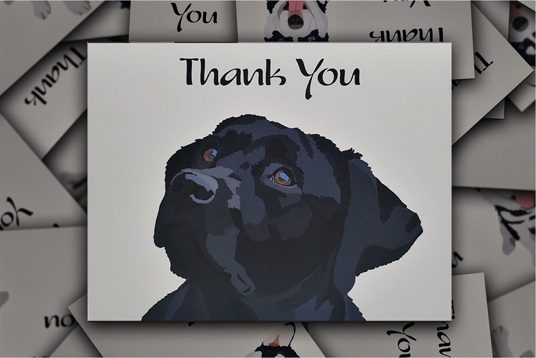 Black Labrador Thank You Card Black Labrador Dog Gift Card - Etsy