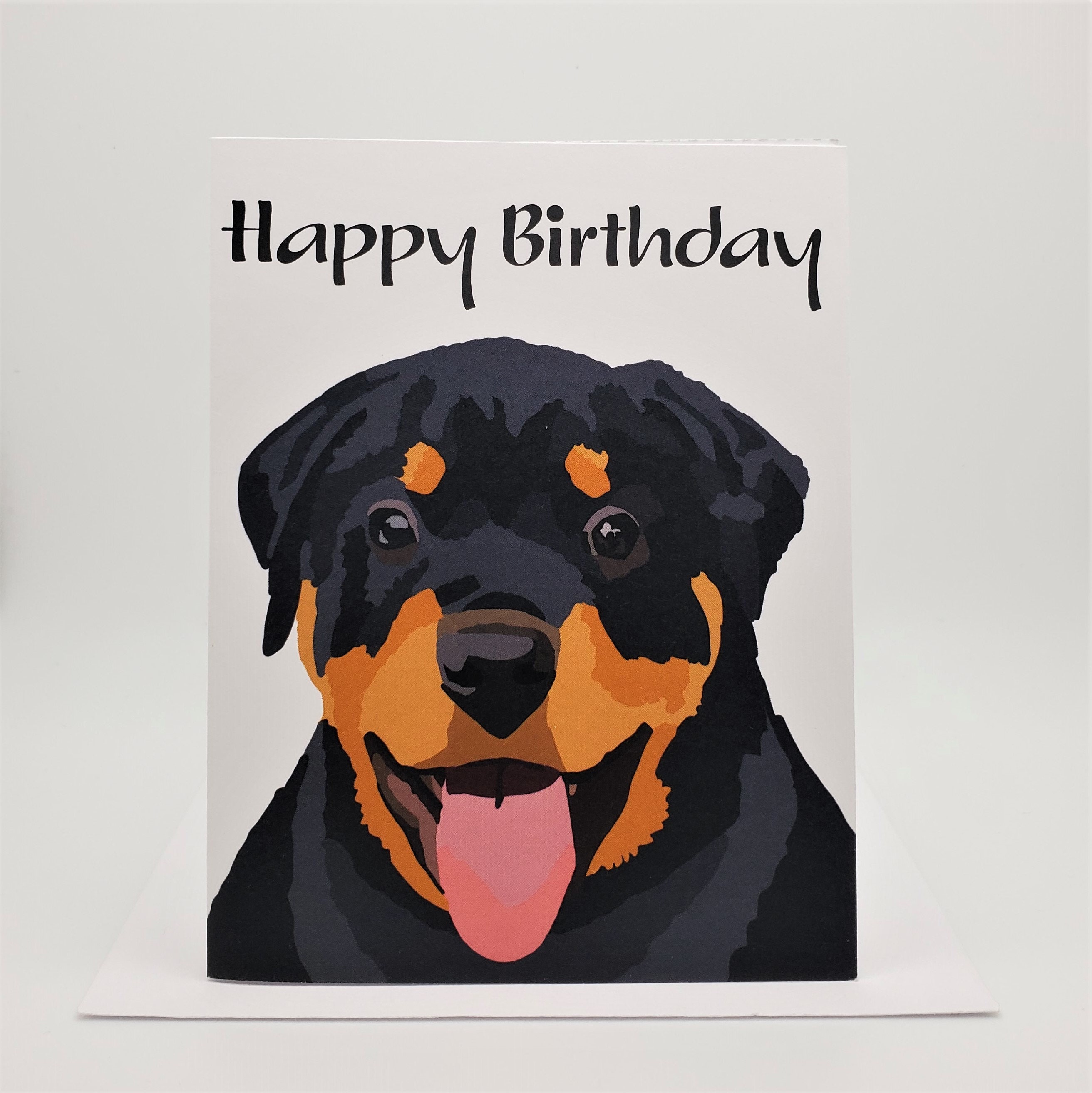 Rottweiler Birthday Card, Rottweiler Dog Gift Card, Rottie Puppy Dog ...