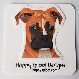 Boxer Dog Sticker, Die Cut Vinyl, Water Bottle, Laptop, Phone Case ...