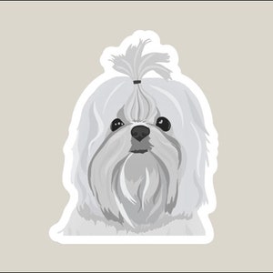 Maltese Dog Sticker, Die Cut Vinyl, Water Bottle, Laptop, Phone Case ...