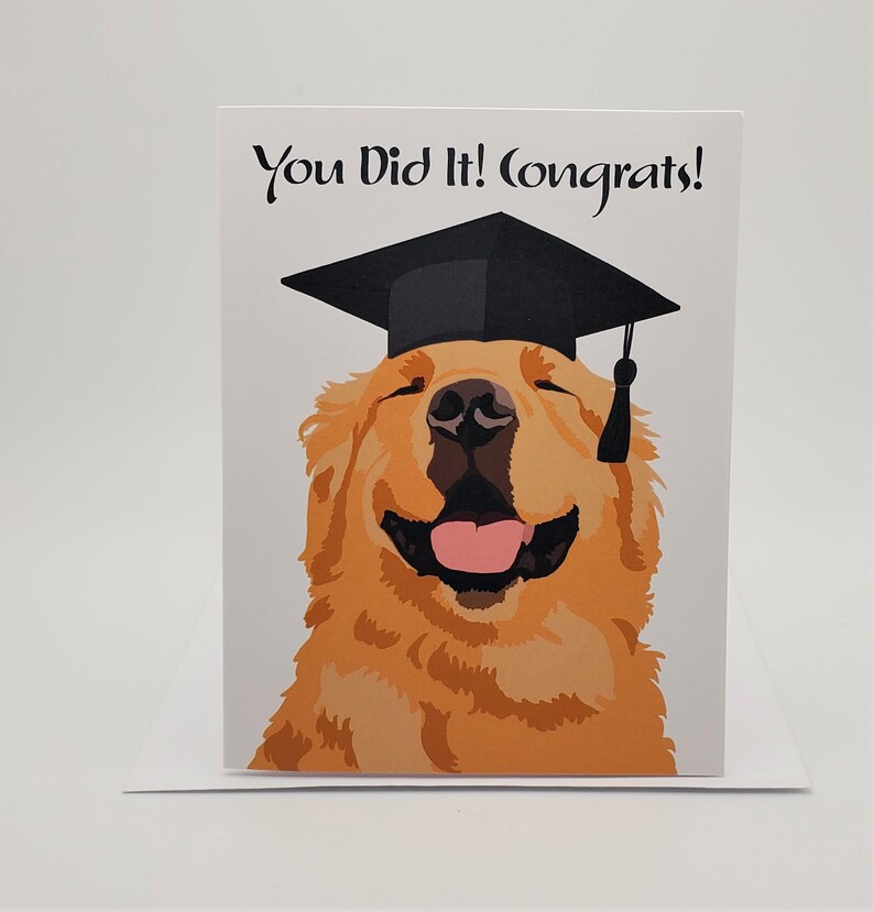 Golden Retriever Congrats on Graduation Card Golden Retriever - Etsy