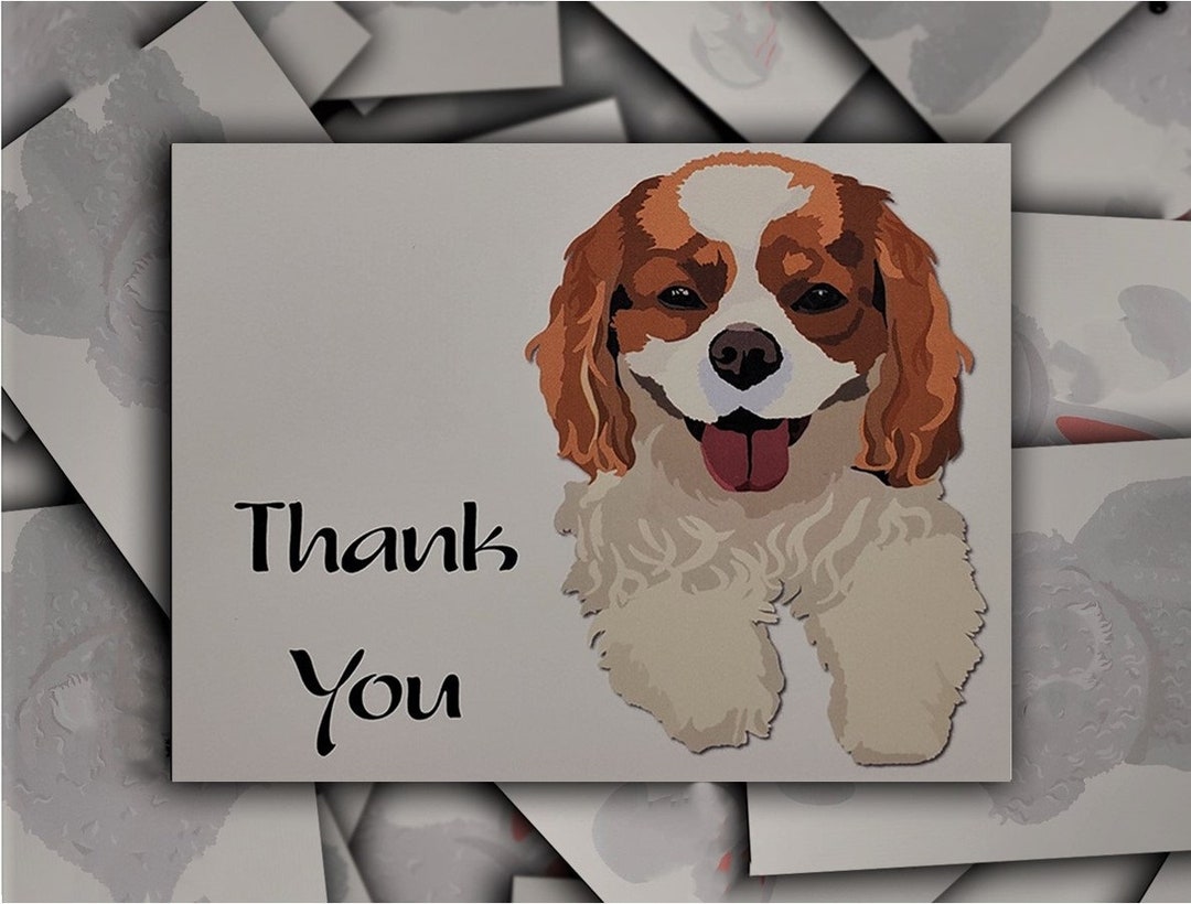 Cavalier King Spaniel Thank You Card, Cavalier King Charles Spaniel Dog ...