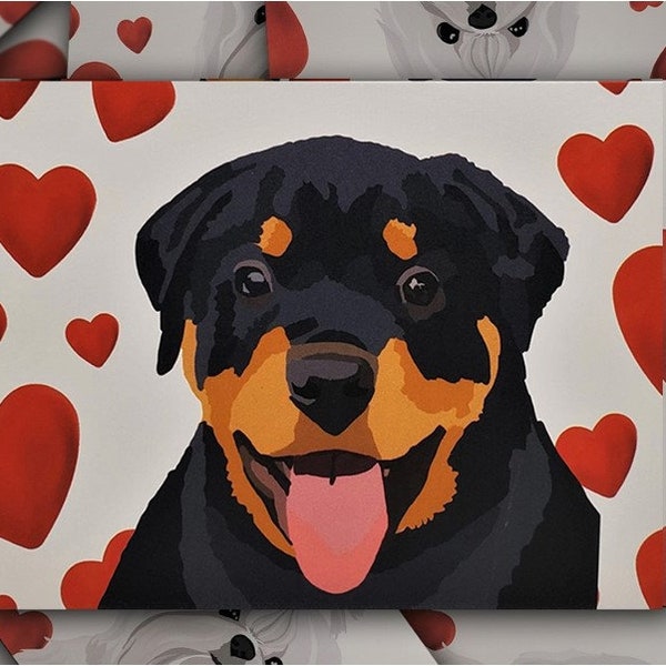 Rottweiler Valentine Card - Etsy