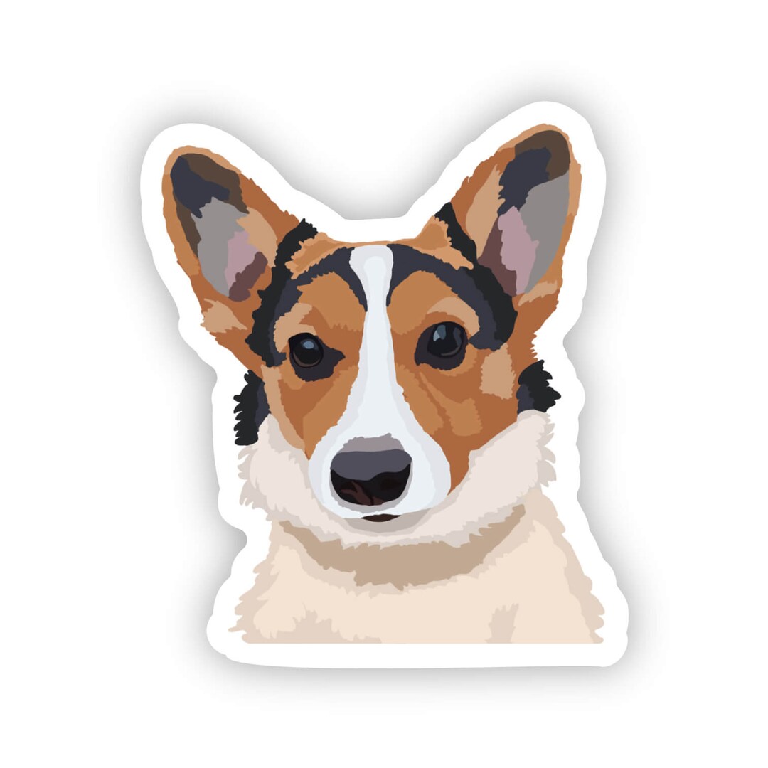 Pembroke Welsh Corgi Dog Sticker, Die Cut Vinyl, Water Bottle, Laptop ...