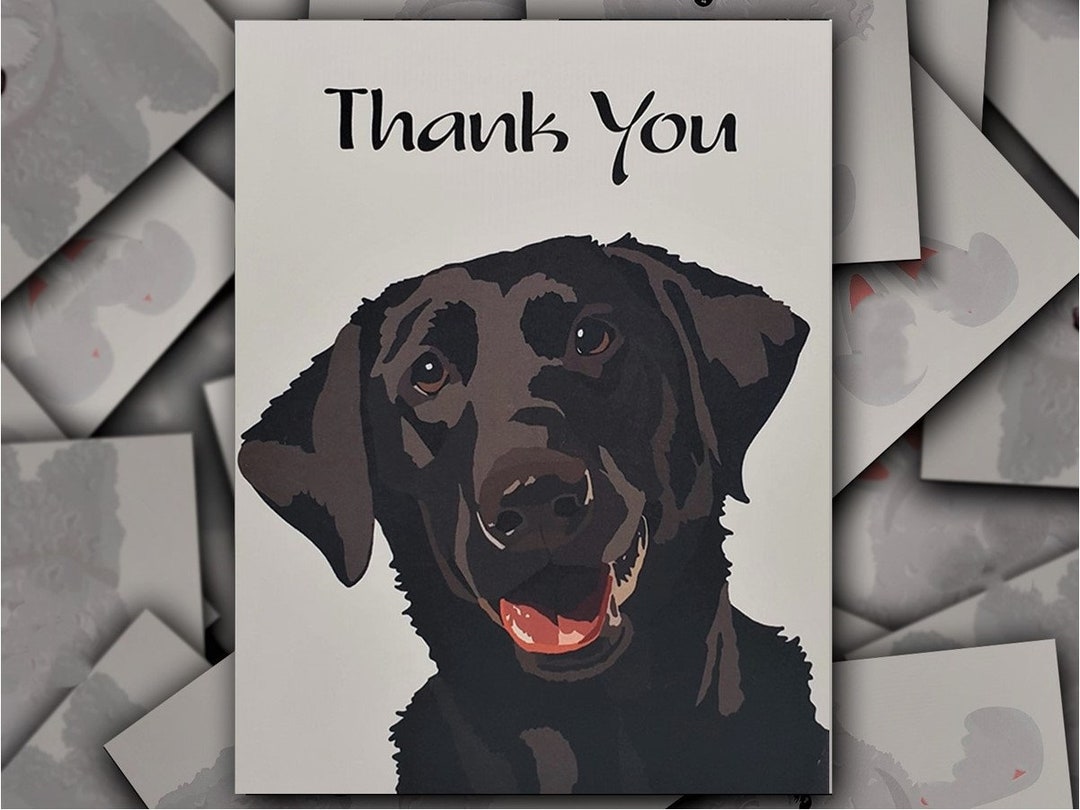 Black Labrador Thank You Card, Black Labrador Retriever Dog Gift Card ...