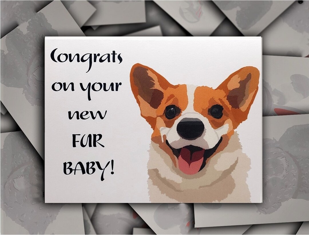 Pembroke Welsh Corgi Congrats on New Fur Baby, Red and White Corgi Dog ...