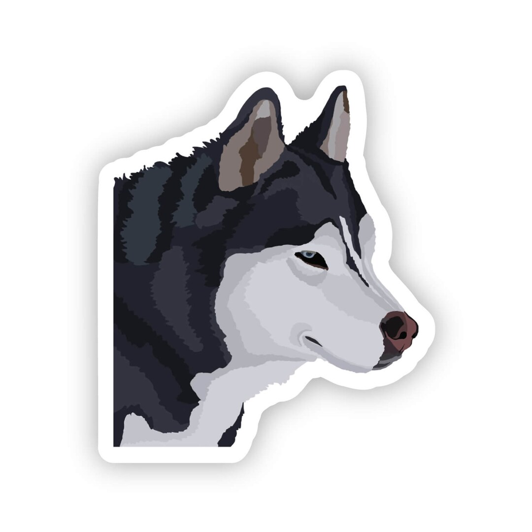 Siberian Husky Dog Sticker, Die Cut Vinyl, Water Bottle, Laptop, Phone ...