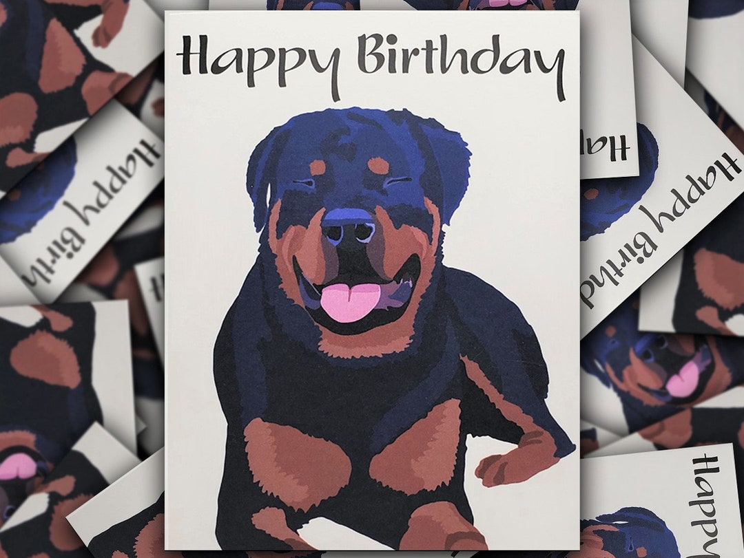 Rottweiler Birthday Card Rottweiler Dog Gift Card Rottie - Etsy