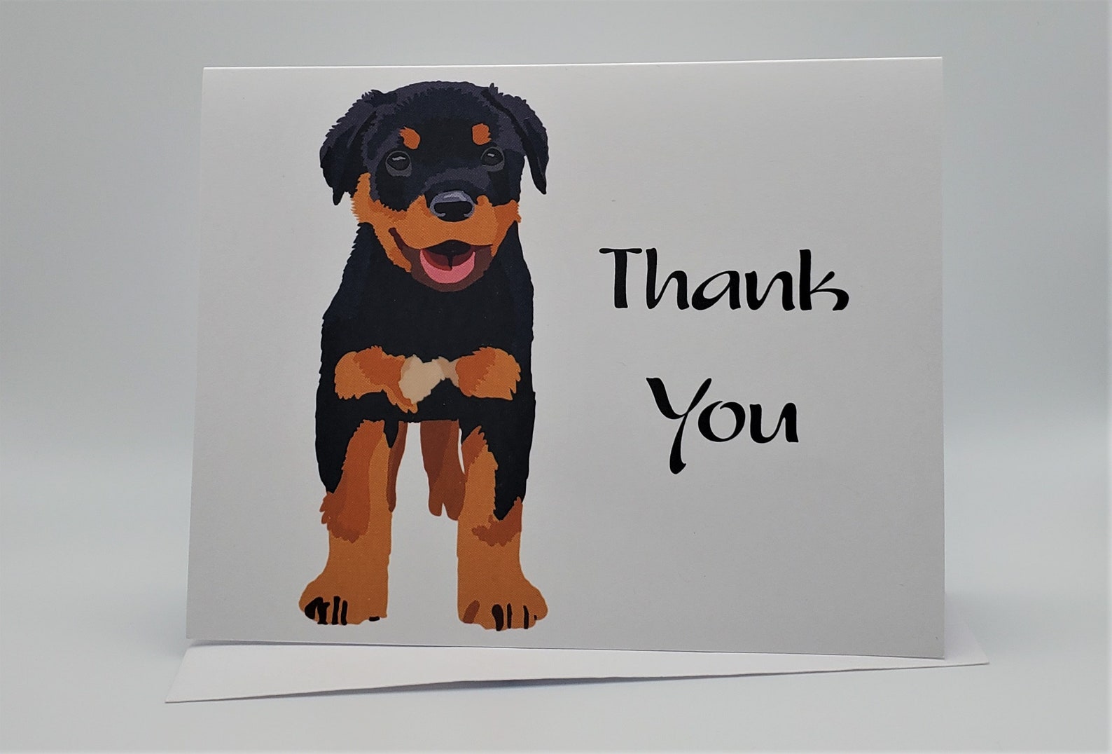 Rottweiler Thank You Card Single Card Rottweiler Dog Thank - Etsy