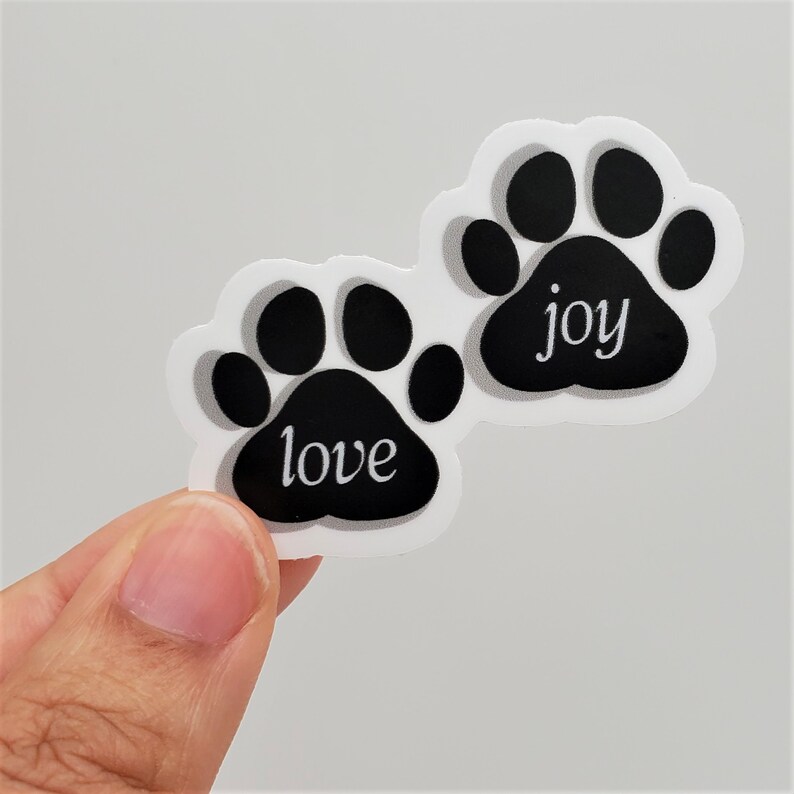 Dog Paw Prints Sticker, Die Cut Vinyl, Water Bottle, Laptop, Phone Case ...