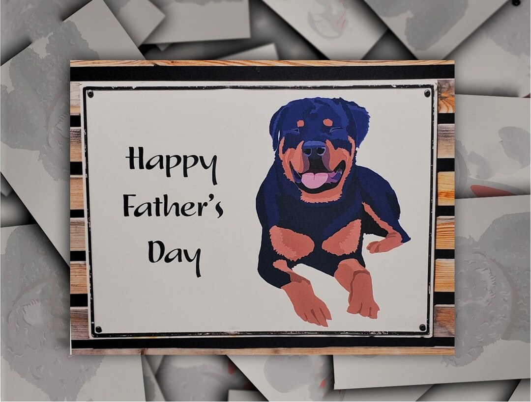 Rottweiler Father's Day Card, Rottweiler Dad Dog Gift Card, Rottie ...